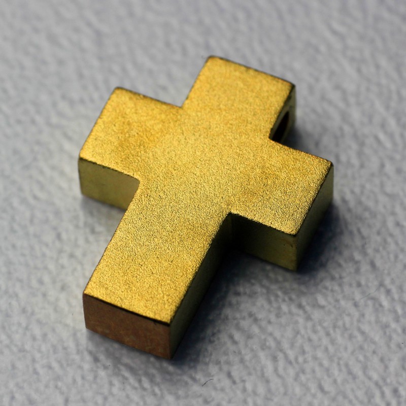 Anhänger goldenes Kreuz aus Isargold / Naturgold der Isar online kaufen