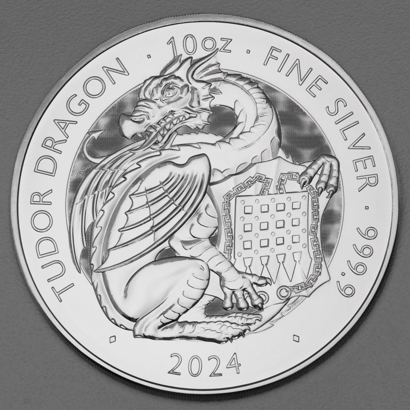 Silbermünze 10oz Tudor Dragon 2024 Royal Tudor Beasts (Großbritannien ...