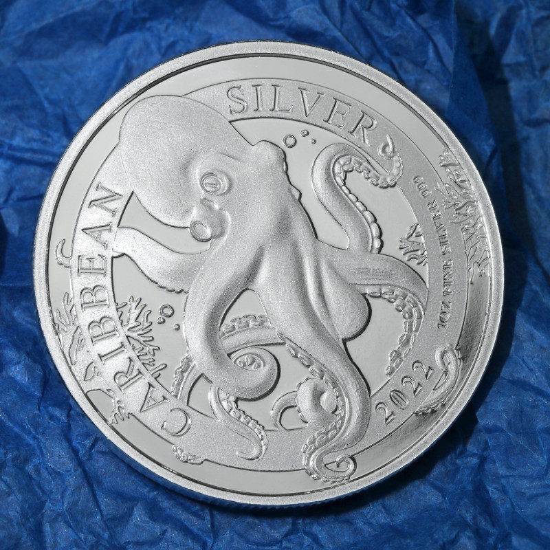 Silbermünze 1oz Caribbean Octopus 2022 Barbados kaufen