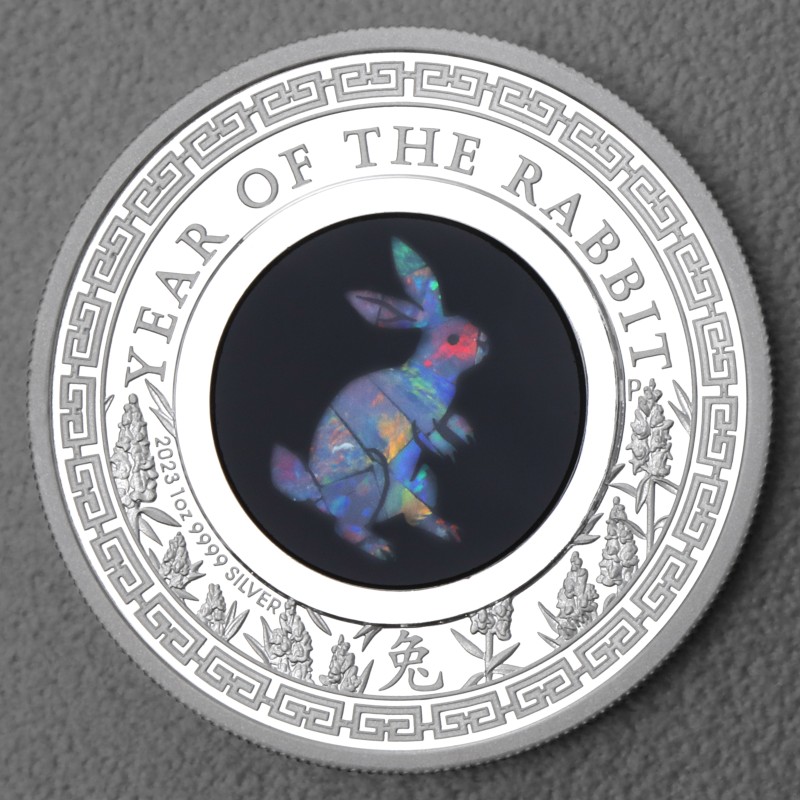 Silbermünze 1oz Opal Lunar - Rabbit 2023 (PP) kaufen