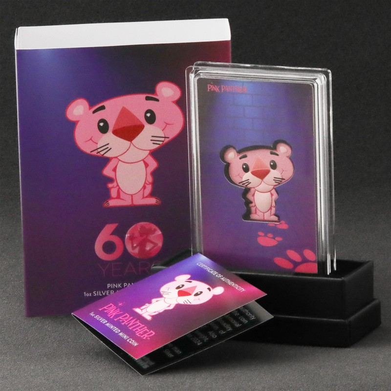 Silbermünze 1oz Pink Panther 2024 koloriert Minted Mini Coin kaufen
