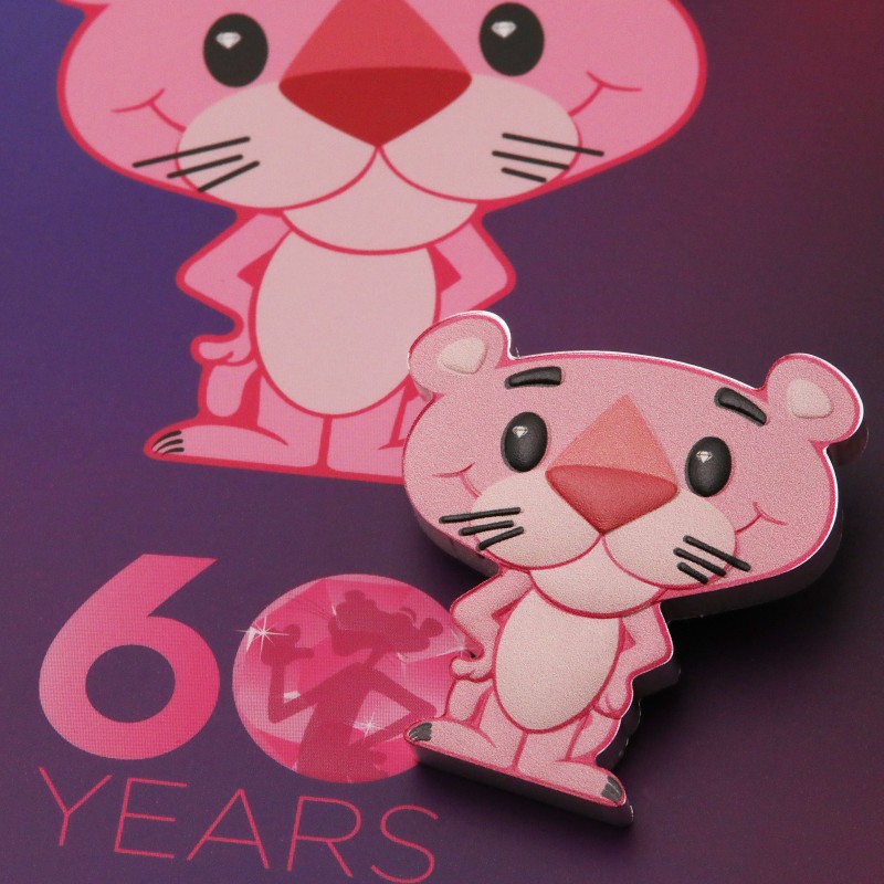 Silbermünze 1oz Pink Panther 2024 koloriert Minted Mini Coin kaufen