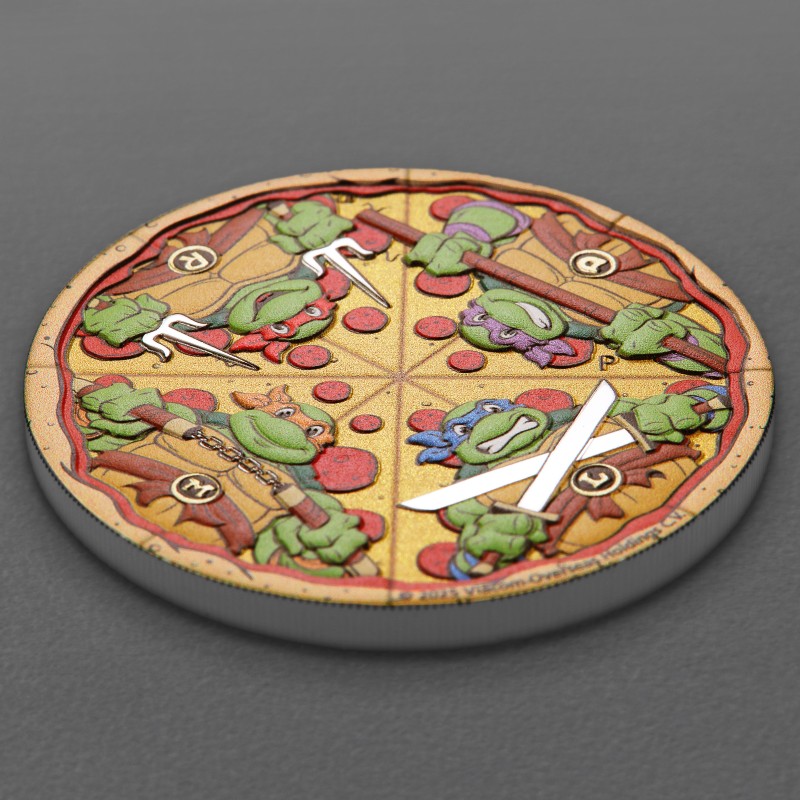 Silbermünze 2oz Pizza Coin 2025 (koloriert) Teenage Mutant Ninja ...