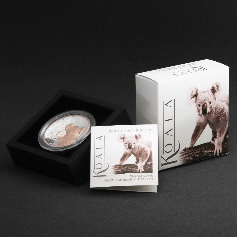 Silbermünze 5oz Koala 2024 (PP/HR/vergoldet) (Australien) kaufen