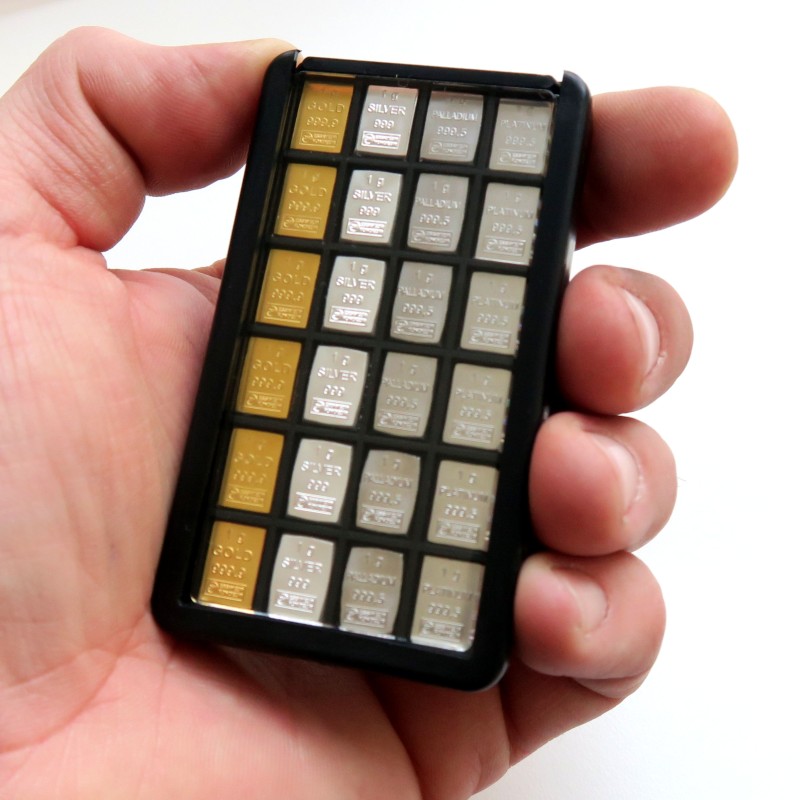 Quattro-Box (4x6g Au,Ag,Pd,Pt) in CombiPurse