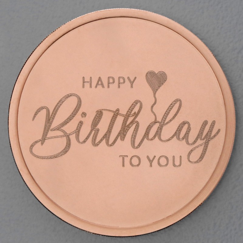 Kupfermedaille Happy Birthday kaufen